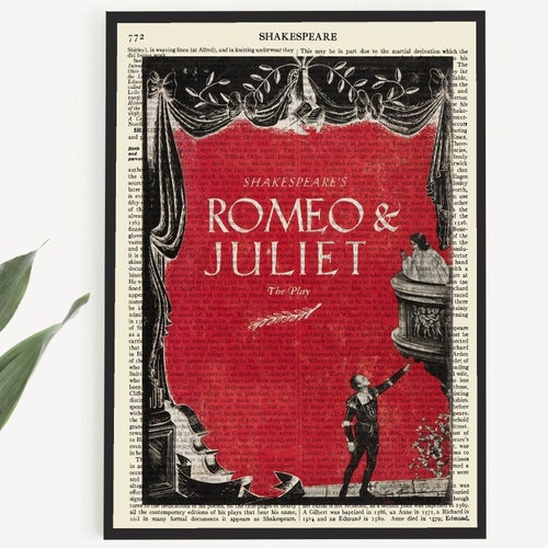 Printable Romeo and Juliet Play Book Cover Art Print - Etsy