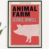 Animal Farm Book Cover Poster | George Orwell, Animal Farm Poster ...