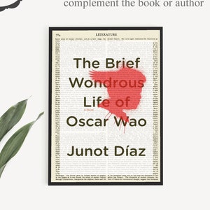 Printable 'the Brief Wonderous Life of Oscar Wao' Book Art Print on a ...