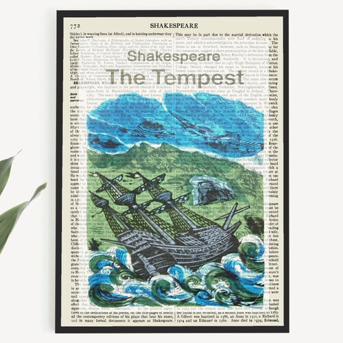 Printable the Tempest Play Book Cover Art Shakespeare Print - Etsy