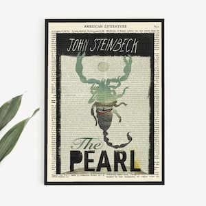 Printable 'the Pearl' by John Steinbeck Book Cover Art Print on Vintage ...