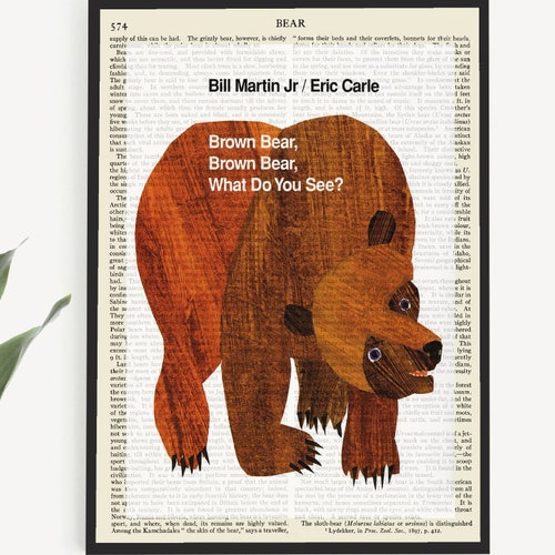 Printable 'brown Bear' Book Poster Print on Old Page - Etsy