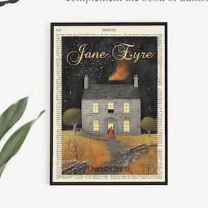 Printable Jane Eyre Book Cover Poster Print on Old Page, Instant ...