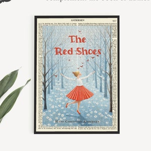 Printable 'the Red Shoes' Book Cover Print, Kids Room Decor, Fairy ...