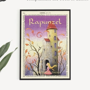 Printable 'rapunzel' Book Cover Art Print, Kids Room Wall Art, Nursery ...