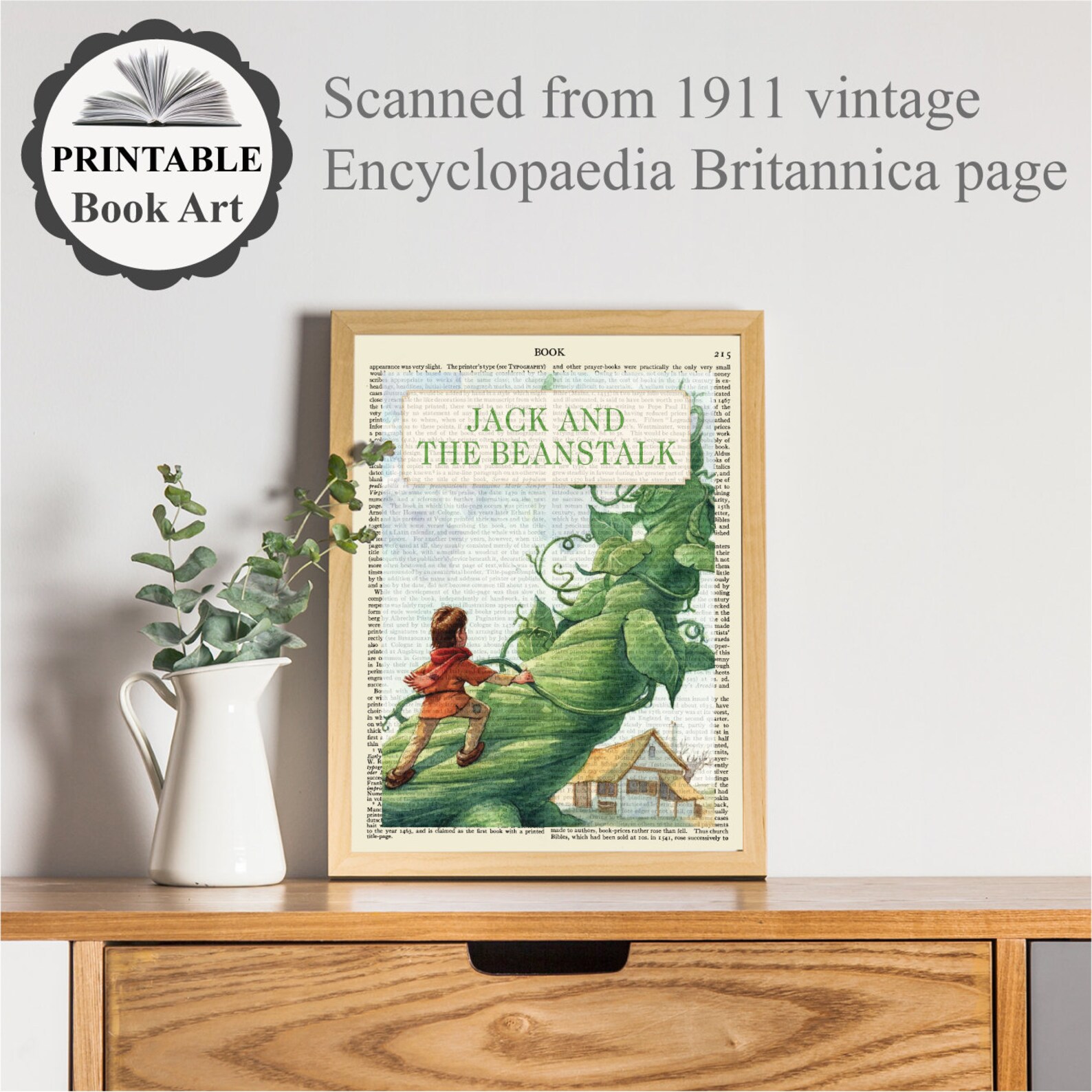 Printable 'jack and the Beanstalk' Book Cover Art - Etsy