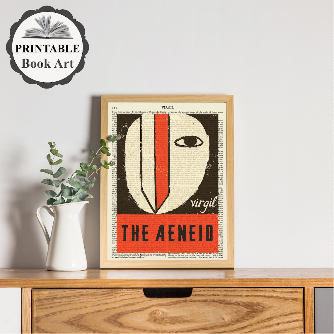 Printable 'The Aeneid' Art Print Virgil Book Cover | Etsy