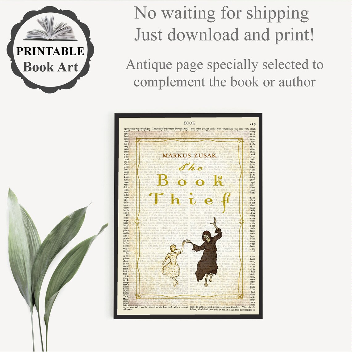 Printable 'the Book Thief' by Markus Zusak Book Cover | Etsy