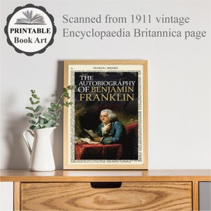Printable Book Cover Print 'the Autobiography of Benjamin Franklin ...