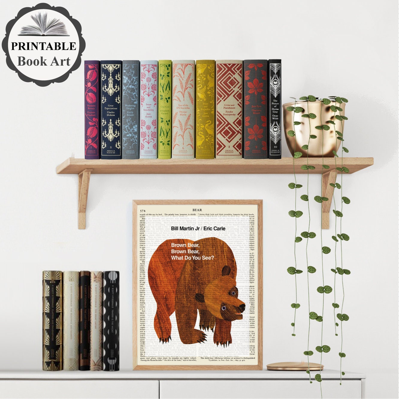 Printable 'brown Bear' Book Poster Print on Old Page - Etsy