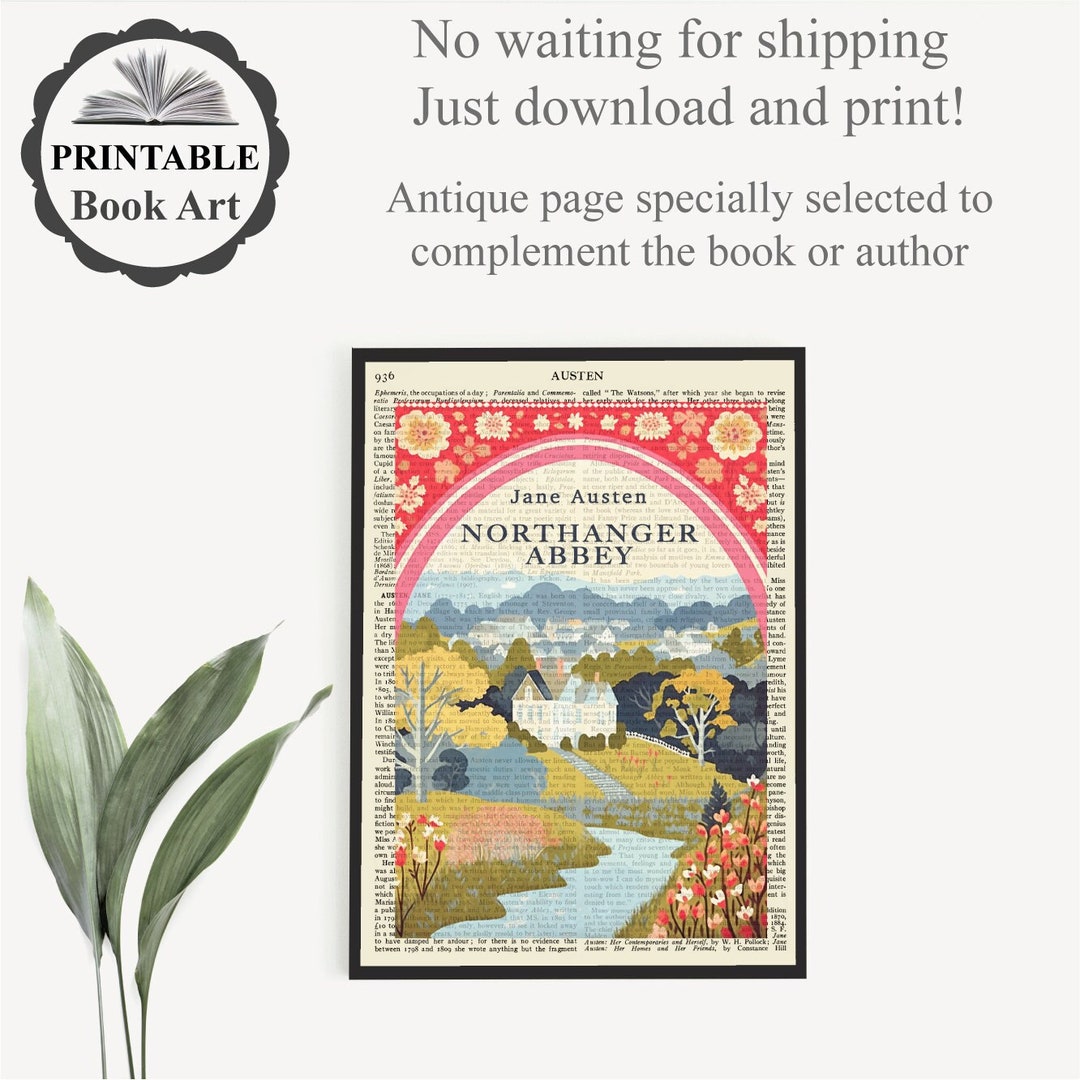 Printable Book Cover Art, 'northanger Abbey' Poster on 'austen ...