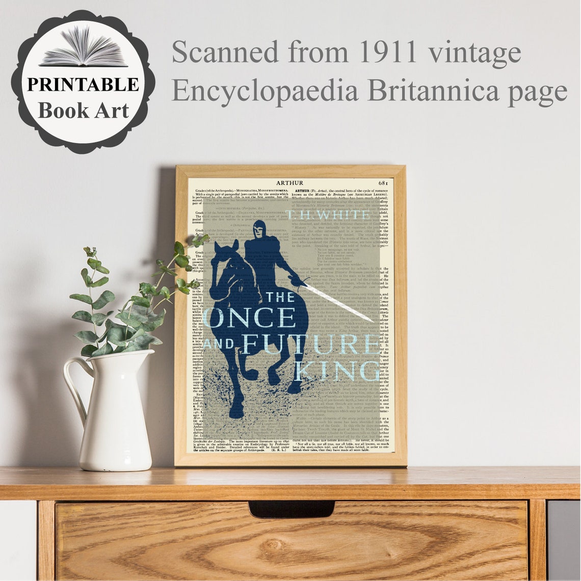 Printable 'The Once And Future King' Book Cover Print | Etsy