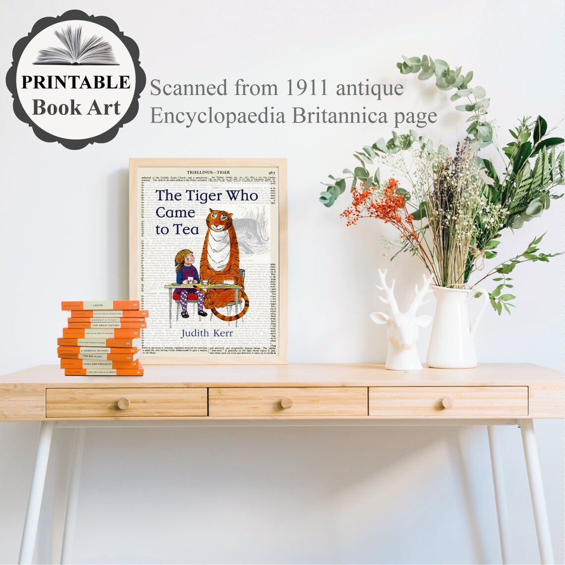 Printable 'the Tiger Who Came to Tea' Book Art Print - Etsy