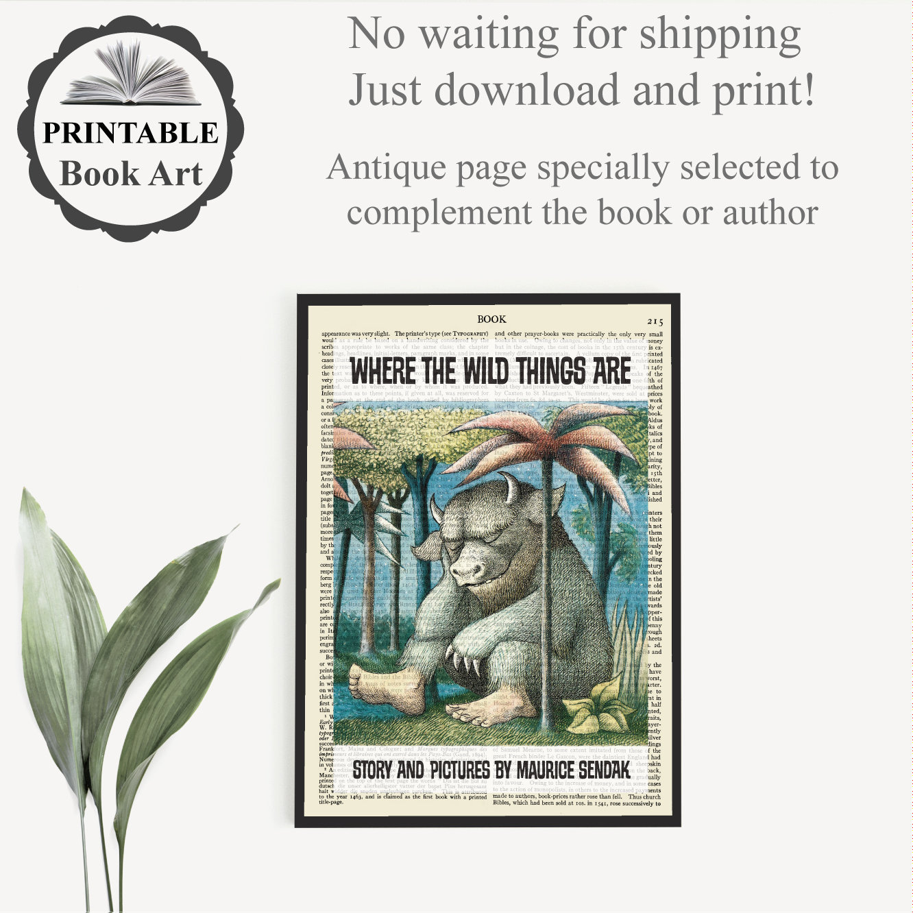 Printable 'where the Wild Things Are' Book Art Prints, Kids Room Wall ...