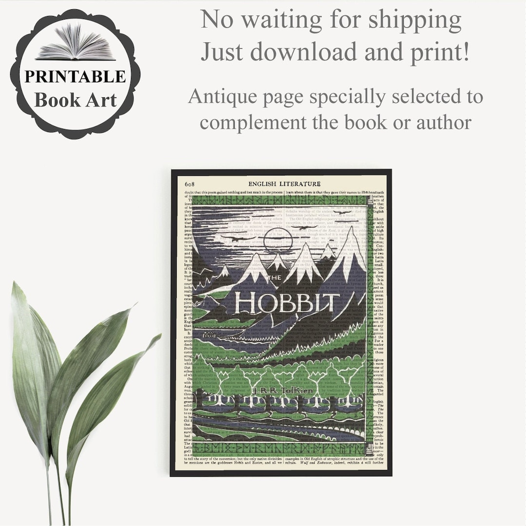 Instant Download 'the Hobbit' Book Art Print on an Antique 1911 ...