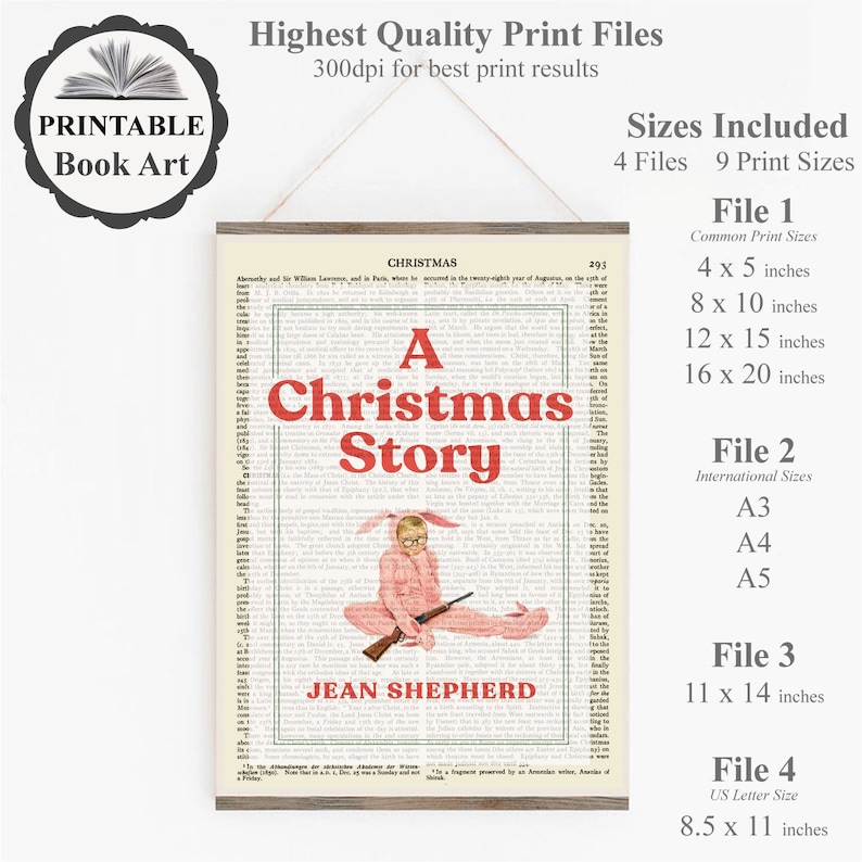 Printable 'A Christmas Story' Book Cover Poster - Etsy
