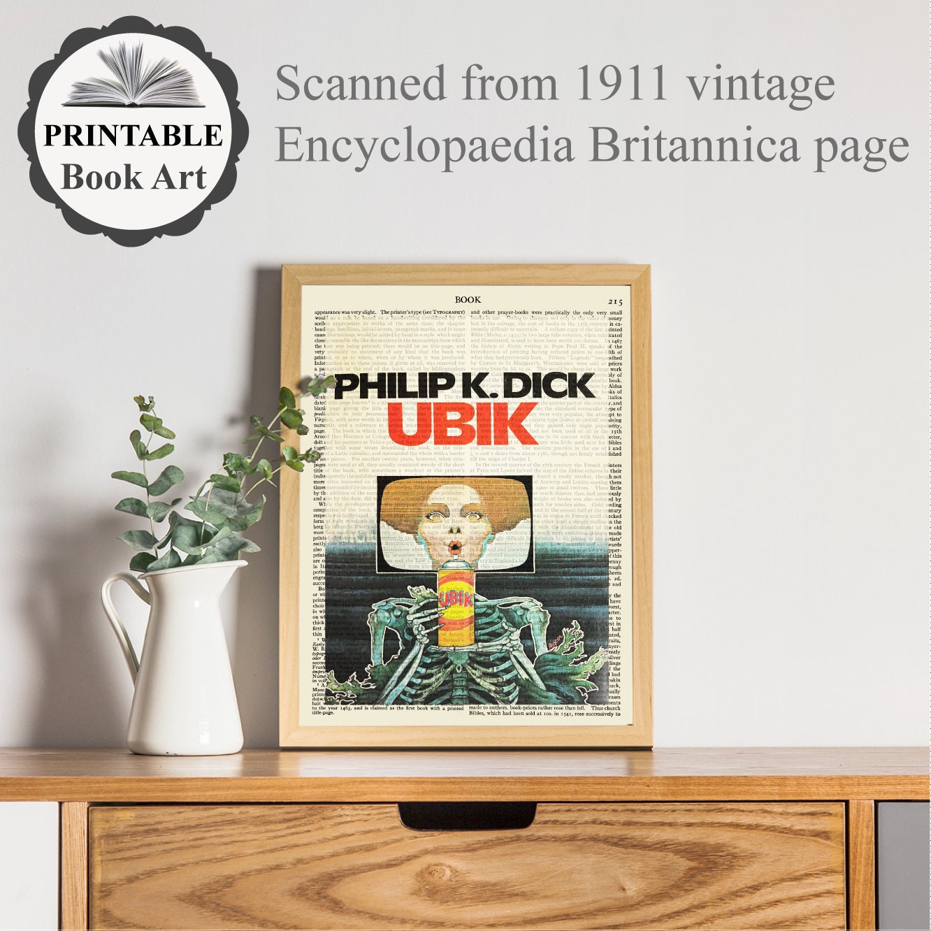 Printable 'UBIK' Book Cover Poster, Living Room Decor, Dorm Room Wall ...
