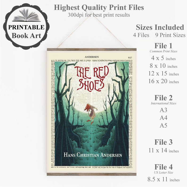 Printable 'the Red Shoes' Book Cover Print Kids Room - Etsy