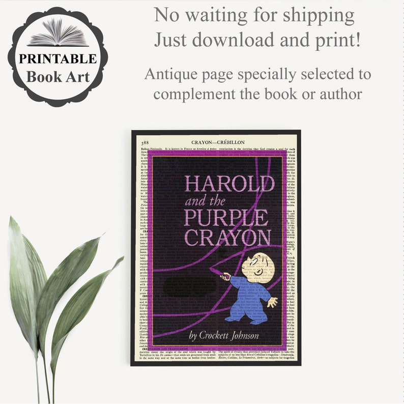 Printable 'harold and the Purple Crayon' Book Poster - Etsy