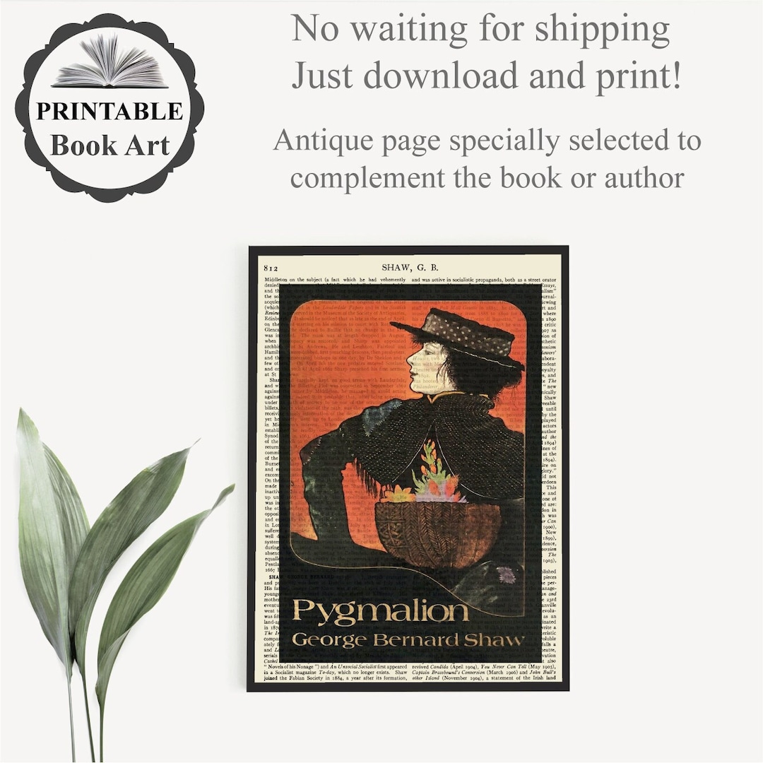 Pygmalion Book Cover Wall Art, George Bernard Shaw Poster Prints, Book ...