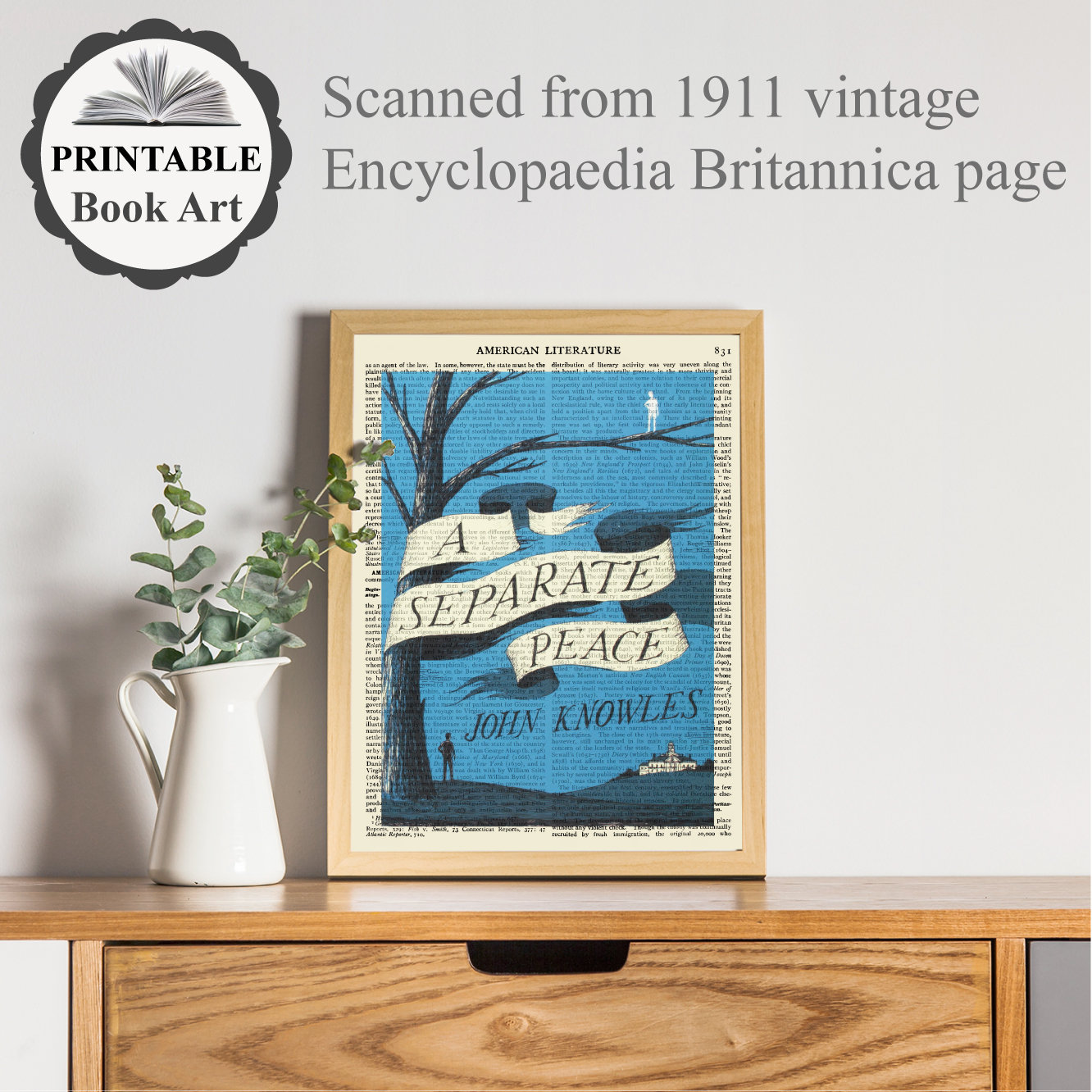 Printable 'A Separate Peace' Book Cover Print on Old | Etsy