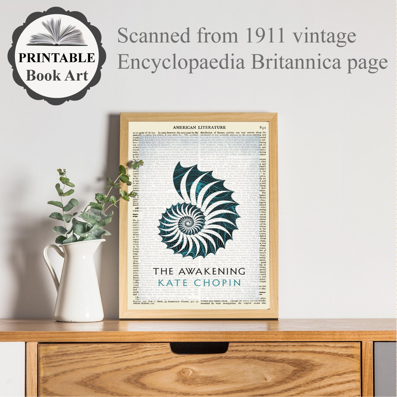 Printable Art 'the Awakening' Kate Chopin Book Cover Wall Art Print ...
