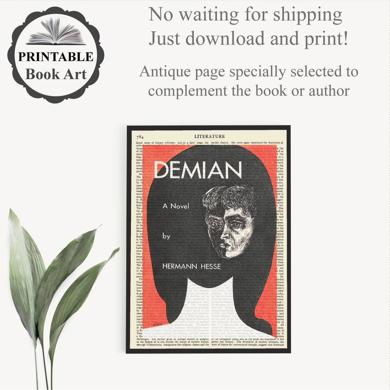 Printable 'demian' Book Cover Print on Old Page - Etsy UK