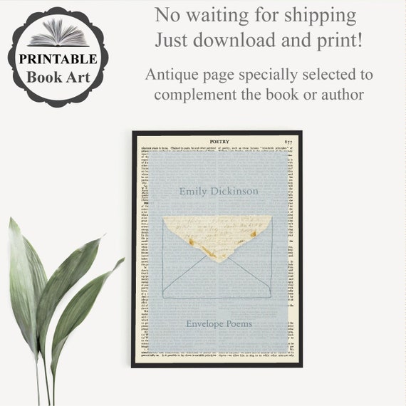 Printable 'envelope Poems' Book Cover Print Emily - Etsy