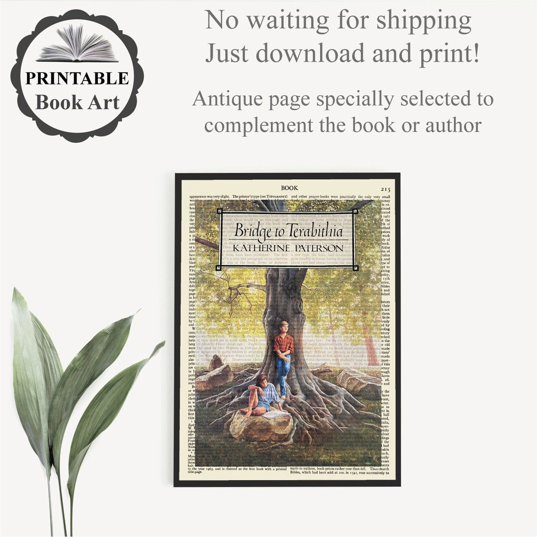 Instant Download 'bridge to Terabithia' Book Print, Printable YA Book ...
