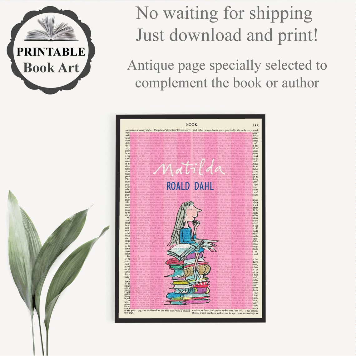 Printable 'matilda' Book Poster Print on Old - Etsy