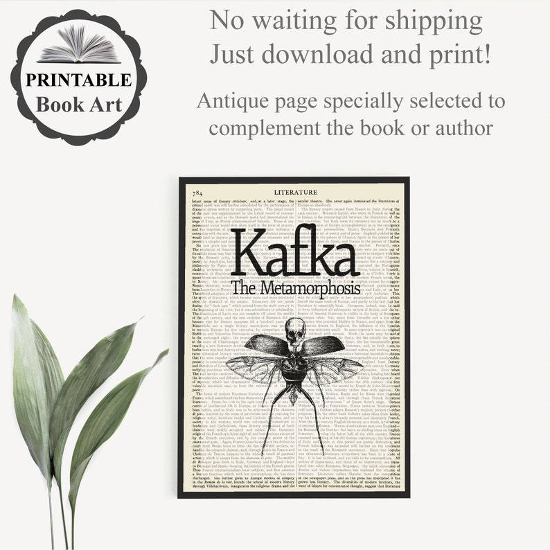 Printable 'the Metamorphosis' Franz Kafka Book Cover | Etsy