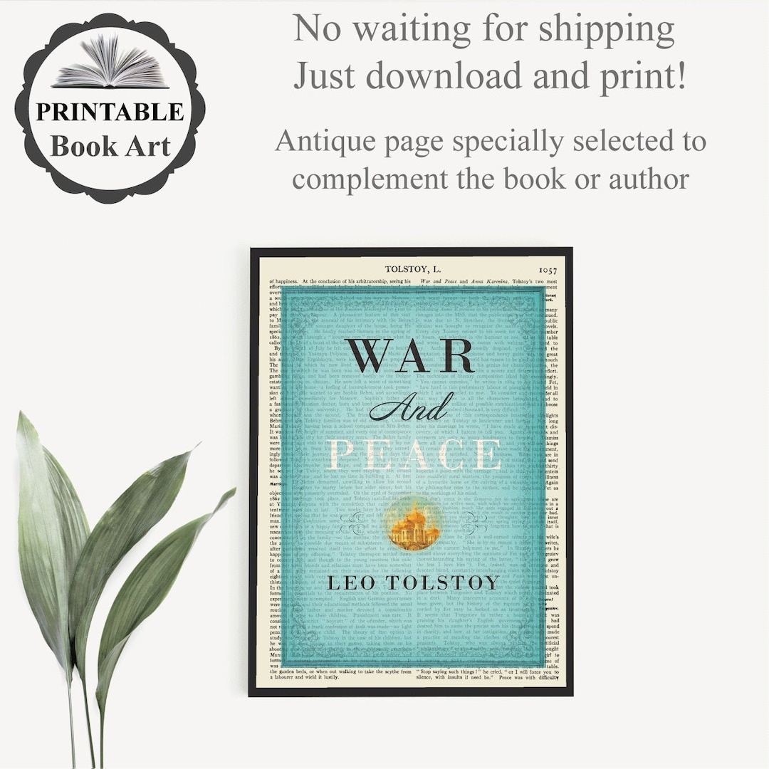 Printable War and Peace Book Cover Art, Book Jacket Artwork From ...