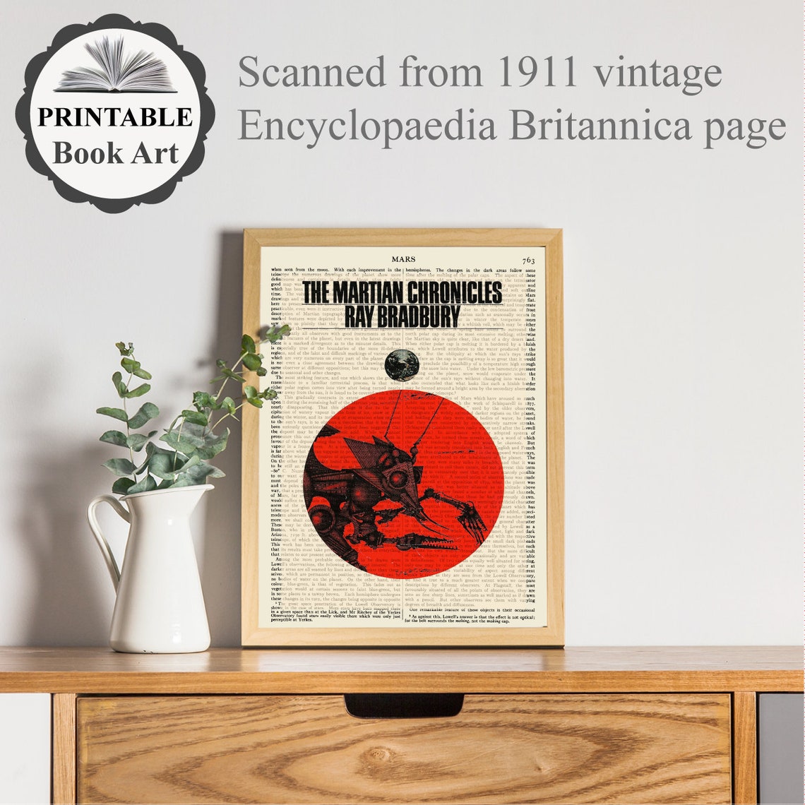 Printable 'the Martian Chronicles' Book Cover Art on | Etsy