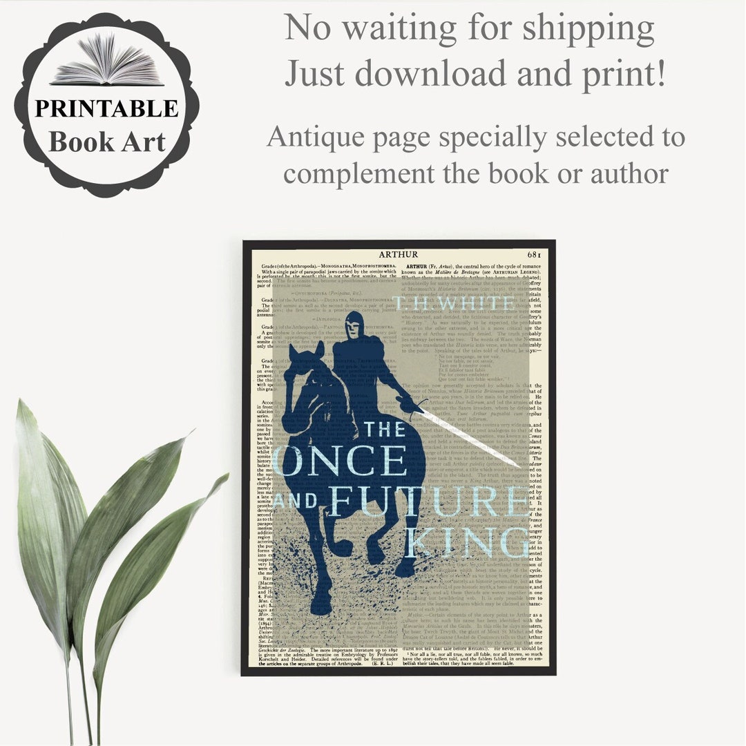 Printable 'the Once and Future King', Book Cover Print on Old Page ...