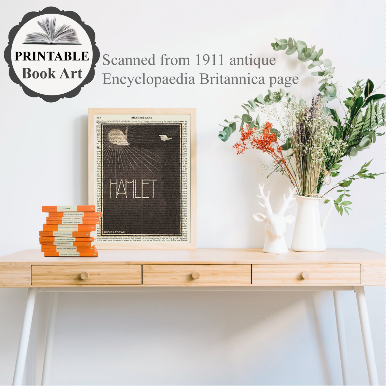 A Printable 'hamlet' Print, Shakespeare Book Cover Art Gift for Theatre ...