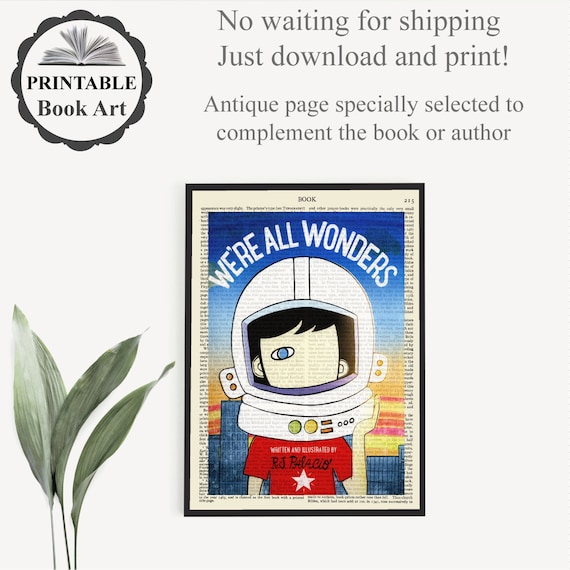 Printable 'we're All Wonders' Poster Book Cover | Etsy