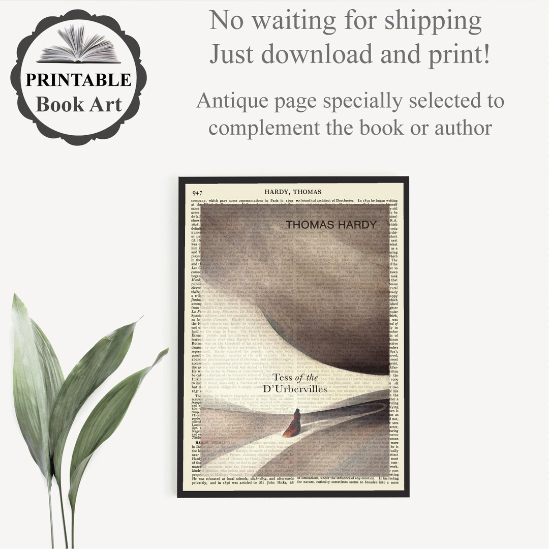 Printable 'tess of the D'urbervilles' Book Cover Art on Vintage Hardy ...