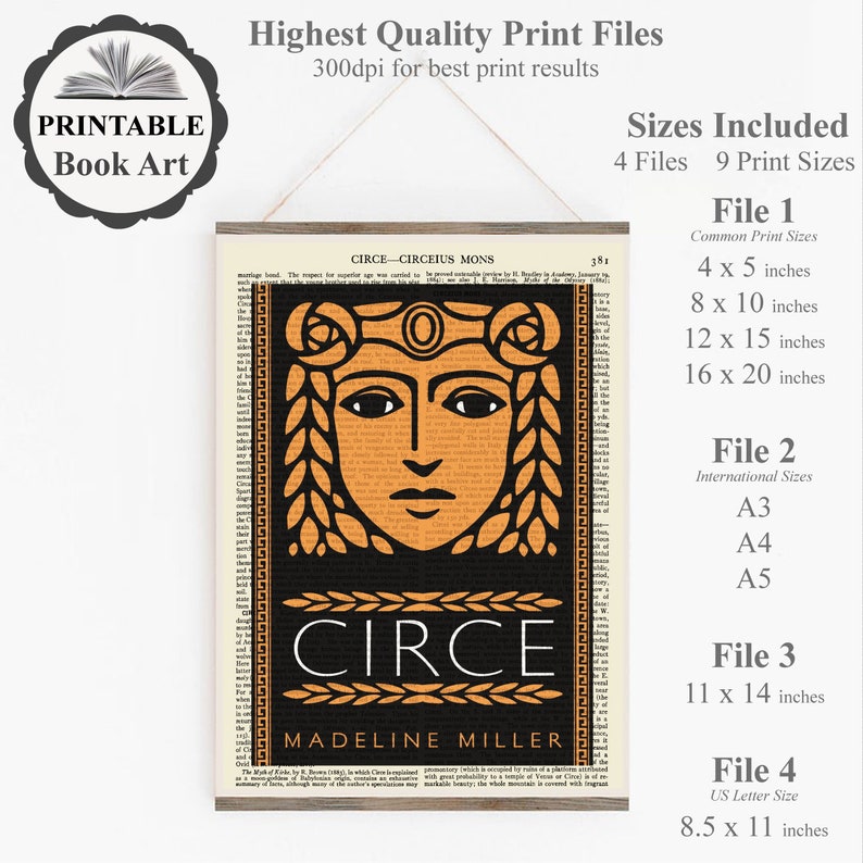 Printable 'circe' Book Cover Art Print, Greek Mythology, Historical ...