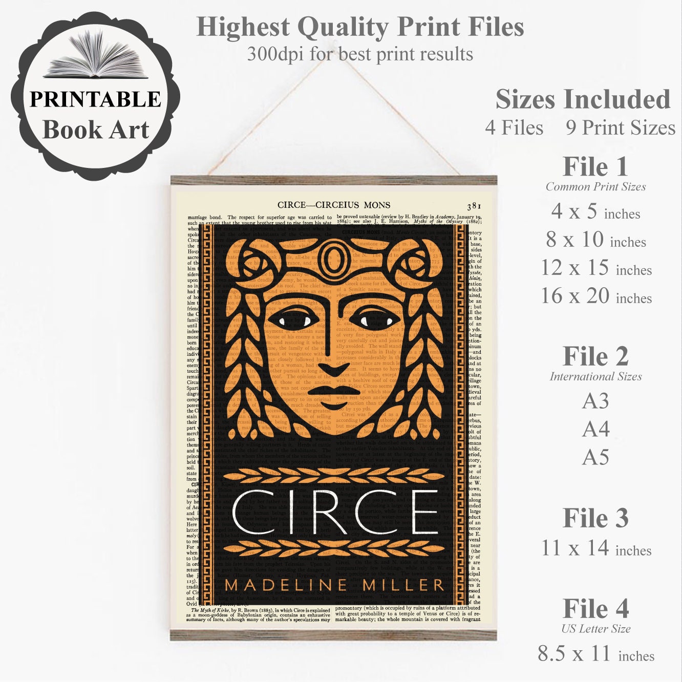 Printable 'circe' Book Cover Art Print, Greek Mythology, Historical ...