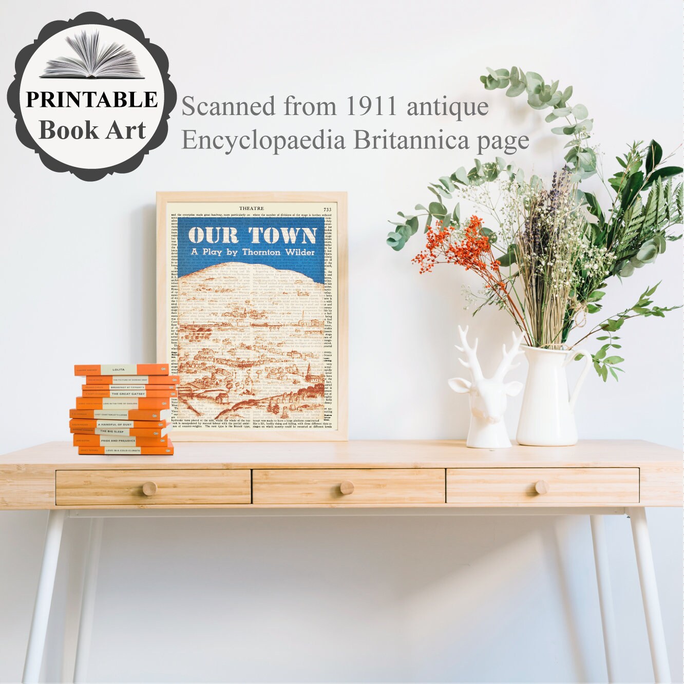 Printable 'our Town' Play Book Cover Art Print, Classroom Poster, Drama ...