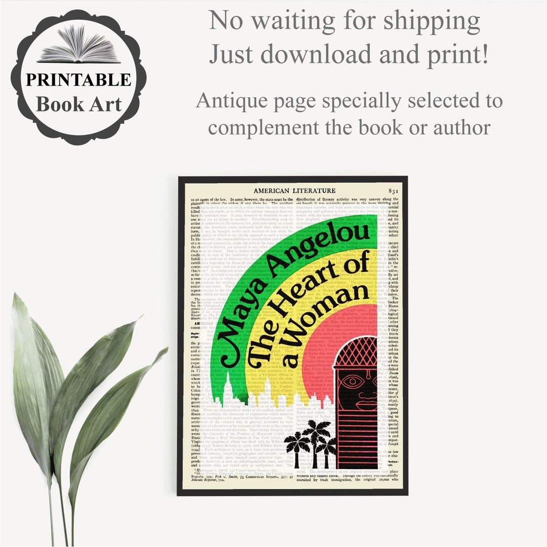 Printable Art 'the Heart of A Woman' Book Cover, Maya Angelou Book ...