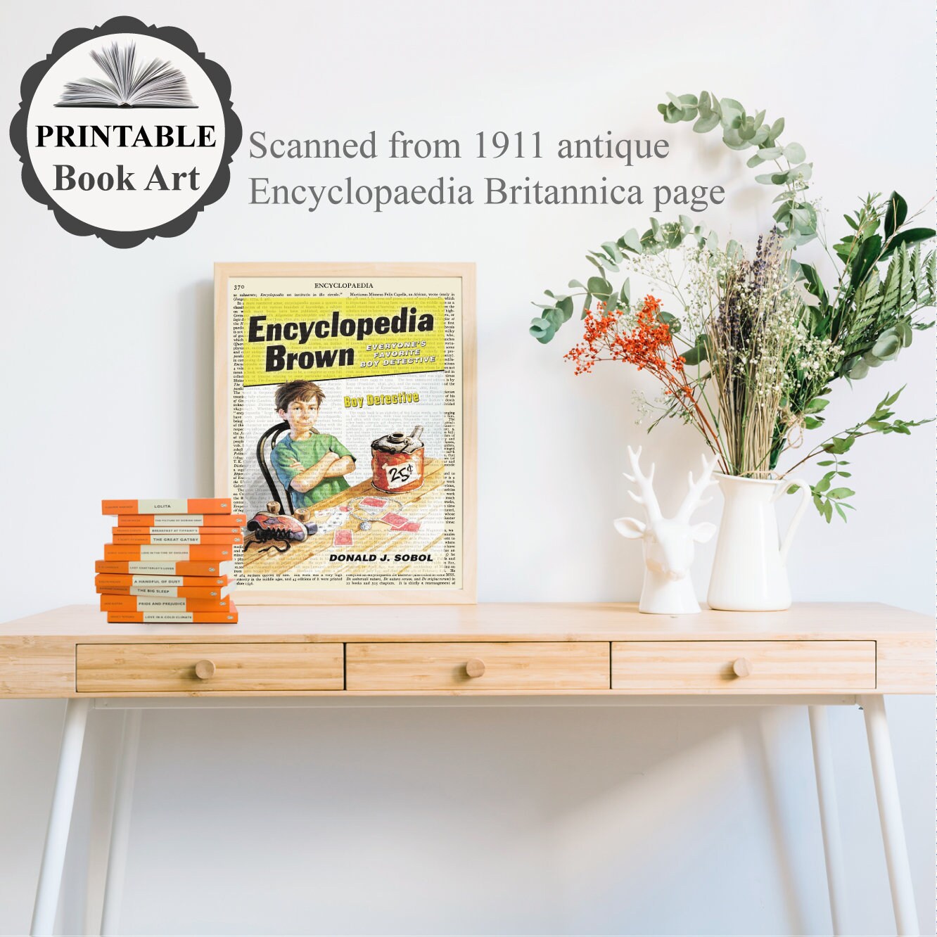 Printable 'encyclopedia Brown' Book Cover Poster on Vintage Page ...