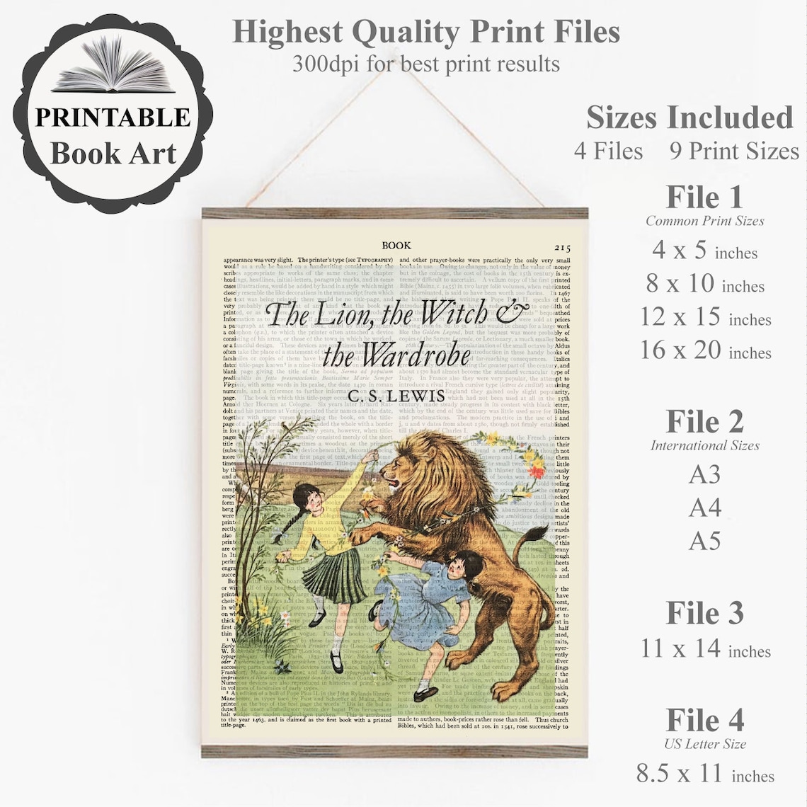 Printable 'the Lion the Witch and the Wardrobe' Book - Etsy