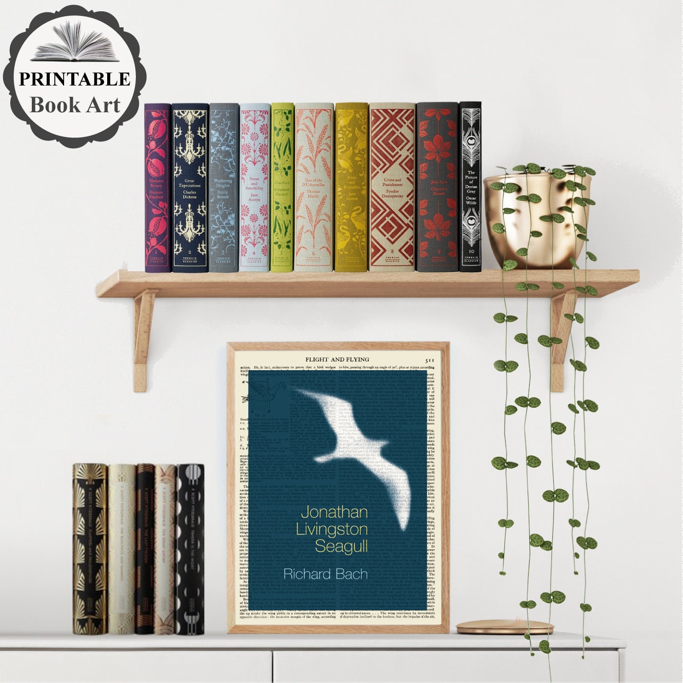Printable Jonathan Livingston Seagull Book Cover Art Print on Vintage ...