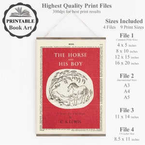 Printable 'the Horse and His Boy' Book Cover Print on Vintage Page, C S ...