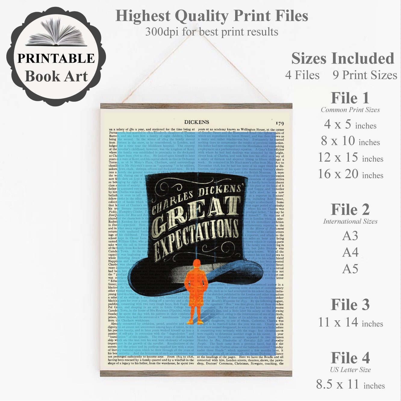 Great Expectations Printable Book Cover Print by Charles Dickens on ...