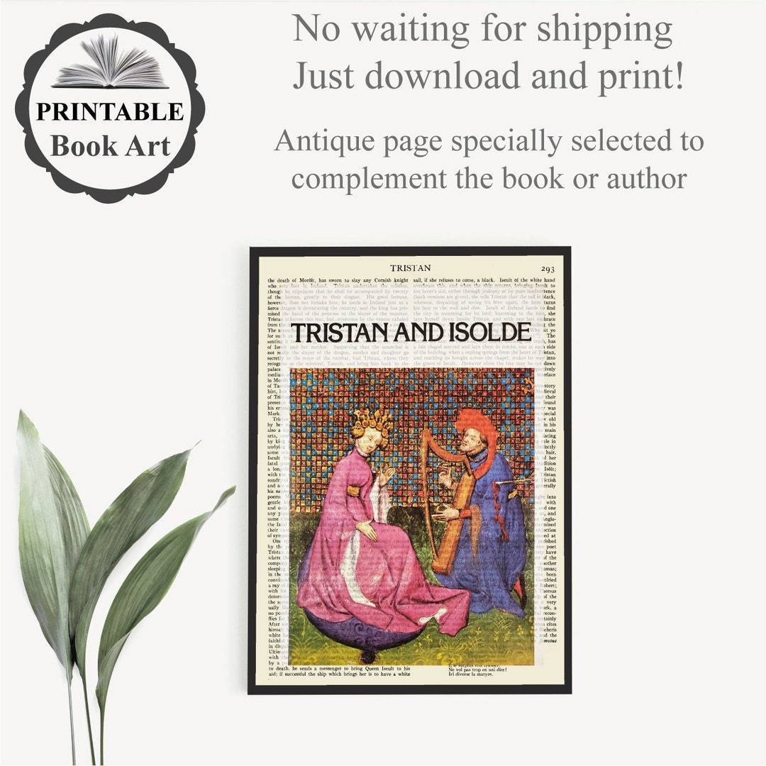 Printable 'tristan and Isolde' Book Cover Print on Old Page, Printable ...