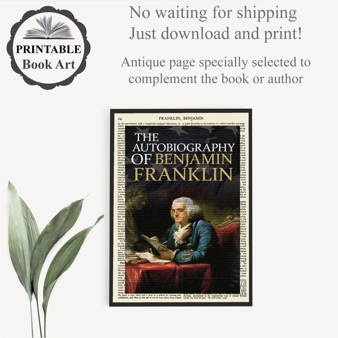 Printable Book Cover Print 'the Autobiography of Benjamin Franklin ...