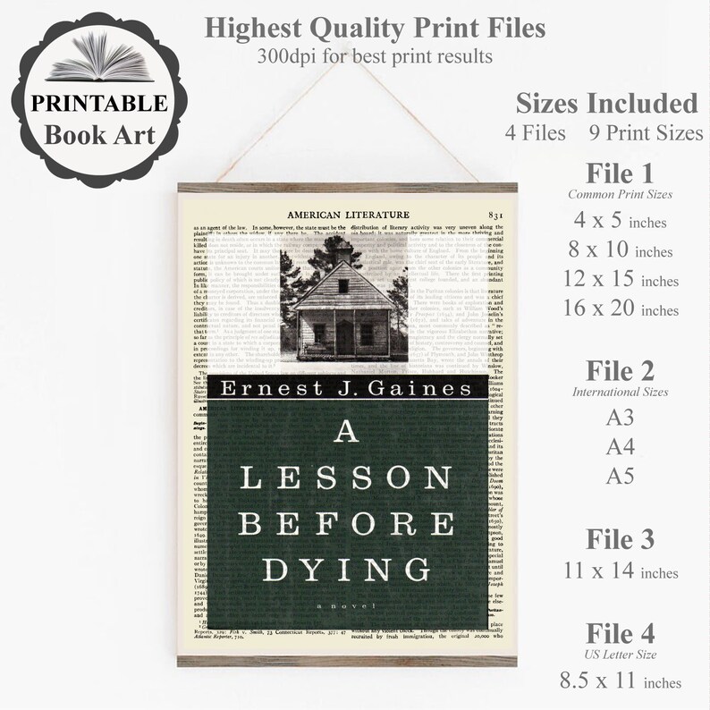 Printable 'A Lesson Before Dying' Book Cover Art Print - Etsy