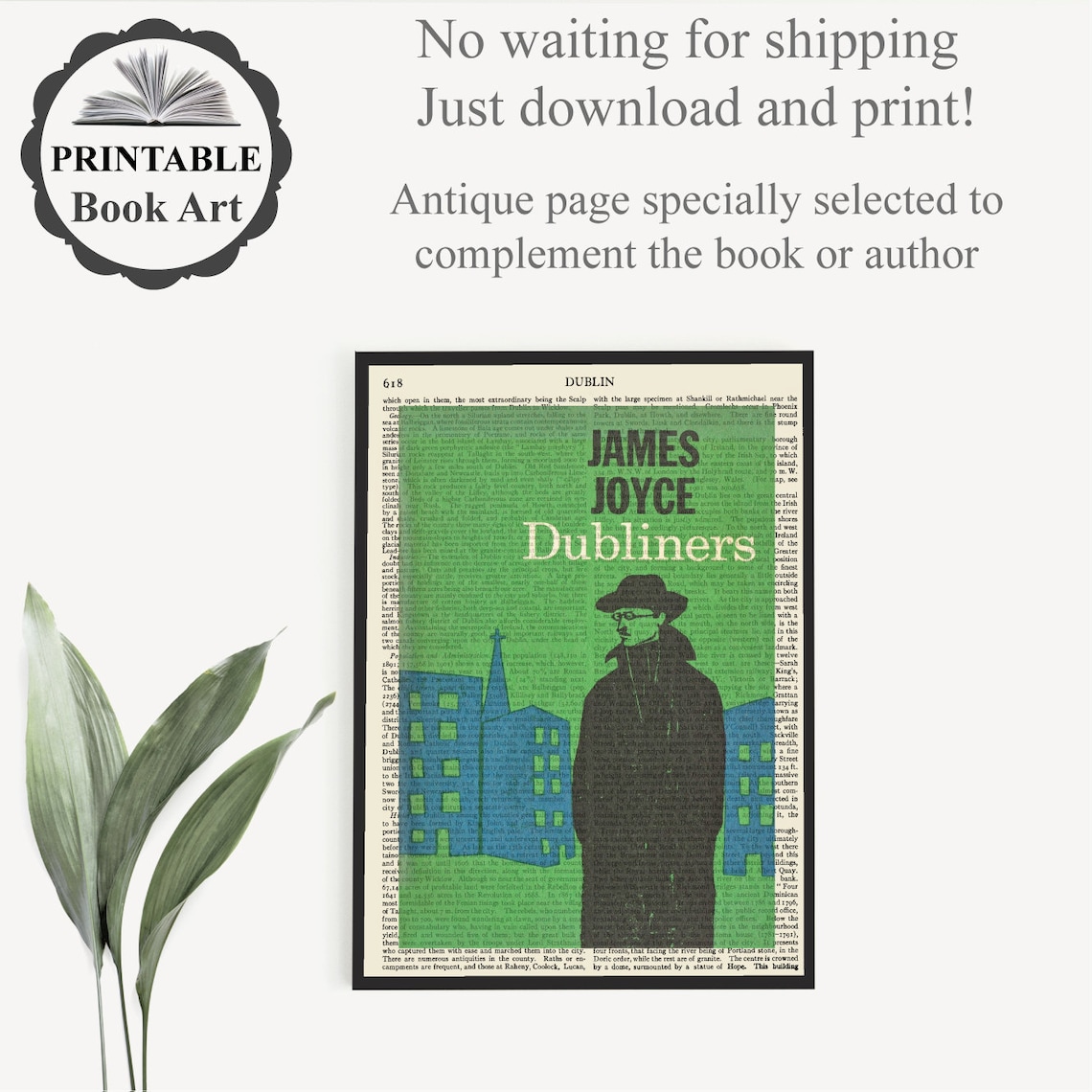James Joyce Printable Dubliners Book Cover Art on | Etsy